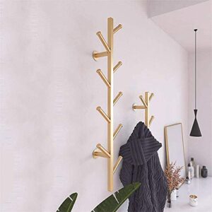 KLHHG 9 Hooks Coat Rack Wall Metal Wall Hanging Living Room Bedroom Decorative Clothes Rack All Hat Rack Metal Furniture (Color : Gold)