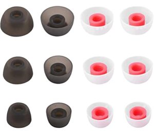 alxcd ear tips compatible with jabra elite 65t 75t 7 active 7 pro elite 3 elite 4, s/m/l 3 sizes 6 pairs soft silicone earbud tips, compatible with jabra 65t 75t elite 7 elite 3 elite 4, gray/white