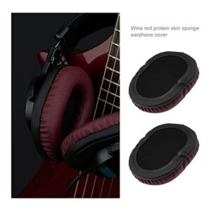 1 Pair Ear Pads Earmuffs Protein Leather Foam Replacement Ear Cushions Compatible with Sony MDR 7506 V6 CD900ST Earphones Dark Red