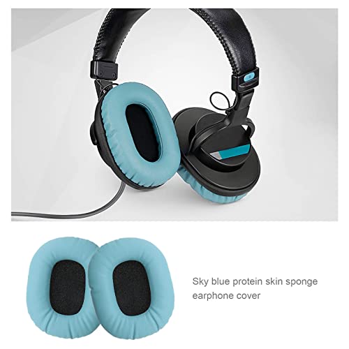 1 Pair Ear Pads Earmuffs Protein Leather Foam Replacement Ear Cushions Compatible with Sony MDR 7506 V6 CD900ST Earphones Sky Blue