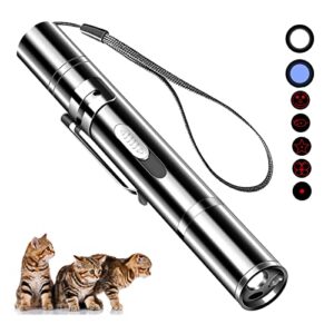 doot tood pet cat laser toy, usb rechargeable handheld pointer, 5 red laser patterns, suitable indoor interaction with cats or dogs