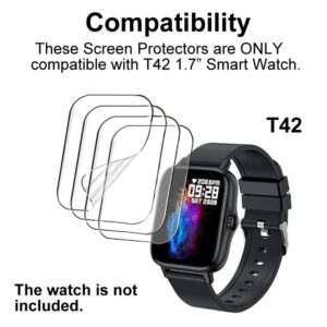 smaate Soft Screen Protector Compatible with 1.69” or 1.7” smartwatch Iaret I18, Tensky 208BT, ANDFZ T42, Geelyda Y20 Pro, Smaiit Y22, WZWNEER Y20GT, and AZTTKIA QS08, 4-pack, Bubble Self-healing