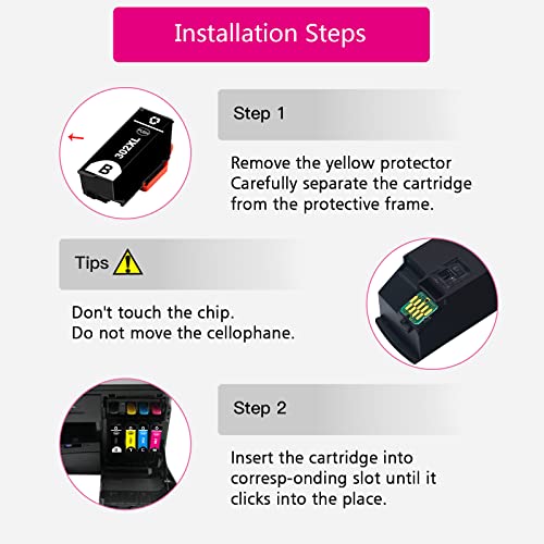 WisePic 302 Remanufactured Ink Cartridge Replacement for Epson 302 XL 302XL T302 T302XL Use with Expression Premium XP-6100 XP-6000 XP6100 XP6000 Printer (2 Black)