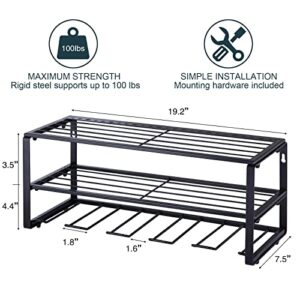 Power Tools Organizer, Electric Drill Storage Rack, Power Tool Rack for Garage, holds 5 Drills, Drill Holder Compact Steel Design for Workshop, Shed, Garage Tool Utility Racks (Upgraded,19 Inches Large)