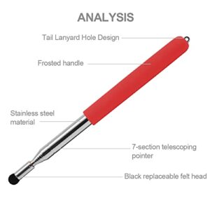 Telescopic Teachers Pointer, Teaching Pointer Sticks, Retractable Classroom Whiteboard Extendable Handheld Pointer for Teachers, Guides, Coach