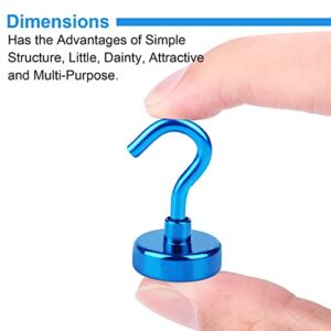 DIYMAG Magnetic Utility Hooks, 22Lbs Heavy Duty Rare Earth Magnet Hooks with Nickel Coating for Kitchen, Garage, Cruise, Classroom, Workplace and Office etc, 3 Packs (Blue)