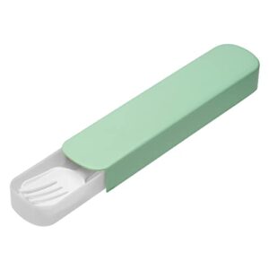 Plastic Utensil Set, Includes Spoon & Fork, Only Fit Bento Box Shown From The Imagine, Come With Packing Box-Green