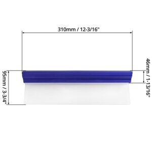 QWORK Water Car Squeegee,12 inch Flexible T-Bar Water Silicone Window Squeegee for Car Or Home Use, Blue