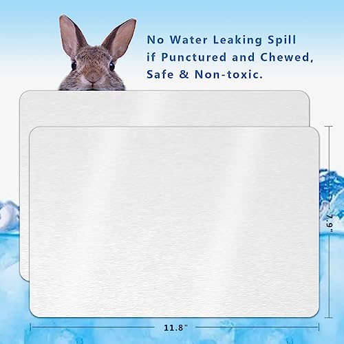 Oziyrnka 2pcs Rabbit Cooling Pad, Rabbit Cooling Mat Stay Cool Summer, Aluminum Rabbit Cooling, Bunny Cooling Pad Bite Resistance, Bunny Cooling Mat Keep Rabbit Cool, Self Cooling Mat for Small Pets.