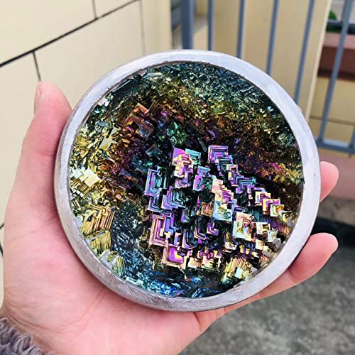 1PC Natural Bismuth Quartz Crystal Bowl Mineral Specimen 100-110MM