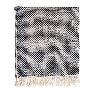 creative co-op woven cotton fringe blanket throw, single, multicolor