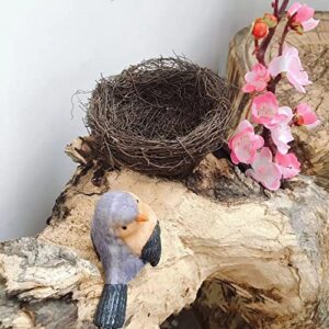 4Pack Rattan Bird Nests Handmade Bird Nest Artificial Birds Nest Ornaments for DIY Craft Tree Decoration