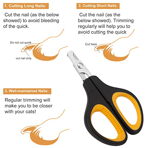 Cat Nail Clipper, Premium Dog Nail Clippers Trimmers Cat Claw Pet Nail Clippers Professional Ergonomic Anti-slip Small Animals Grooming Tool for Kitten Cats Puppy Birds Hedgehogs Rabbits Hamsters