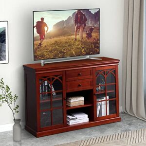 Erinnyees Storage Console Cabinet, Modern Kitchen Storage Sideboard with 2 Drawers and 2 Cabinets, Buffet Server Cabinet for Living Room, Entryway, Hallway, Brown…