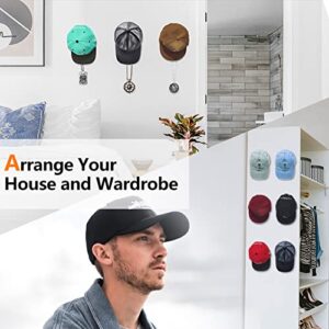 OYANI-DECORATION Adhesive Hat Rack wall-for baseball-cap Super Sticky Hat Hanger Black Hat Hooks 10-Pack, Multi-Purpose Hat Holder