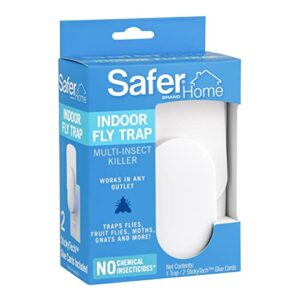 safer home sh502 indoor plug-in fly trap for flies, fruit flies, moths, gnats, and other flying insects – 400 sq ft of protection