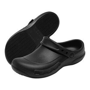 men non slip chef shoes, waterproof nursing work clog for kitchen, zapatos para trabajar en restaurante de hombre black