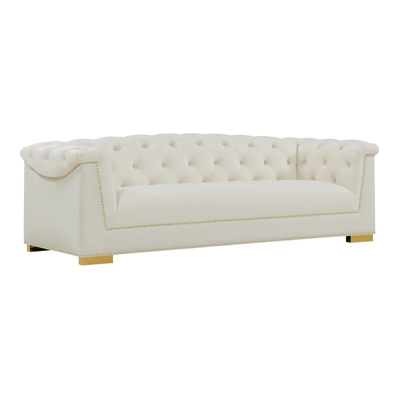 Tov Furniture Farah Velvet Sofa (Cream)