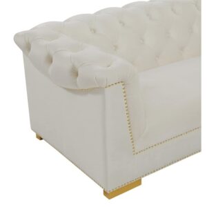 Tov Furniture Farah Velvet Sofa (Cream)