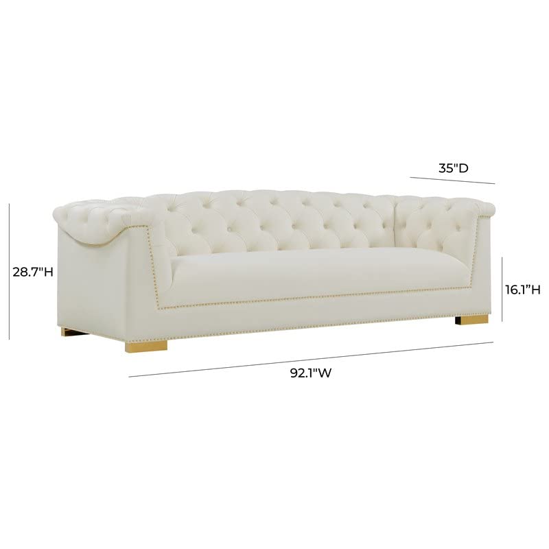 Tov Furniture Farah Velvet Sofa (Cream)