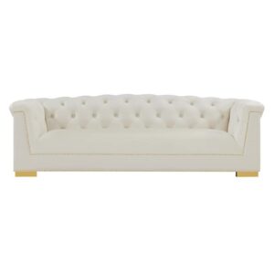 Tov Furniture Farah Velvet Sofa (Cream)