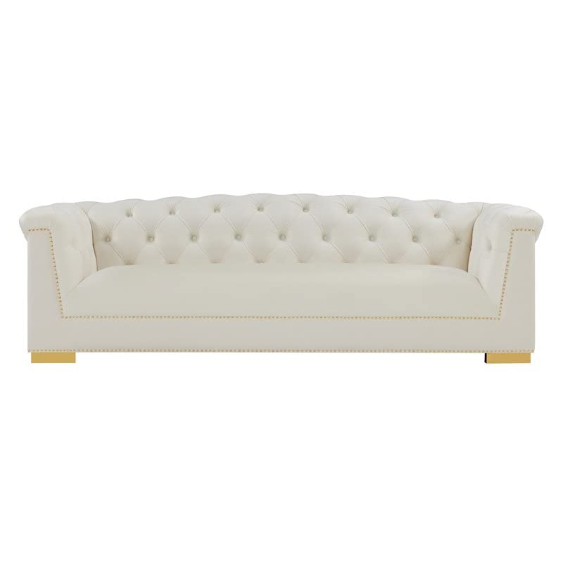 Tov Furniture Farah Velvet Sofa (Cream)