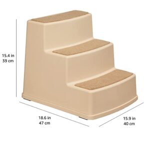 Amazon Basics 3 Step Non Slip Pet Stairs for Dogs and Cats, Tan