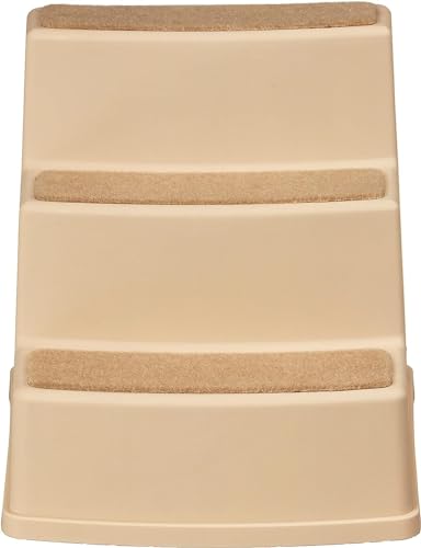 Amazon Basics 3 Step Non Slip Pet Stairs for Dogs and Cats, Tan