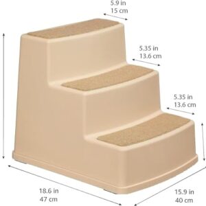 Amazon Basics 3 Step Non Slip Pet Stairs for Dogs and Cats, Tan