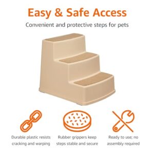 Amazon Basics 3 Step Non Slip Pet Stairs for Dogs and Cats, Tan