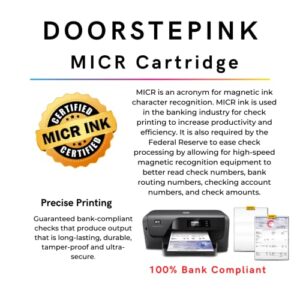 DoorStepInk Remanufactured in The USA Ink Cartridge for HP 934XL C2P23 Black MICR Works with HP OfficeJet 6810; OfficeJet Pro 6230, 6830 Series, Magnetic Ink for Printing Checks.