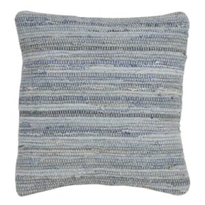 saro lifestyle denim chindi throw pillow cover, denim, 20"