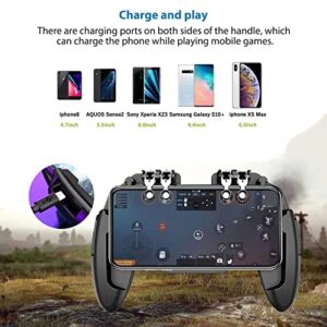 USonline911 Mobile Game Controller with Cooling Fan/Phone Holder/Finger Sleeves Fits for PUBG/Fortnite/Call of Duty Tomoda L1R1 Mobile Triggers for 4.7”-6.5” iOS Android Phones