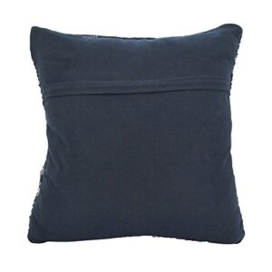 SARO LIFESTYLE Denim Poly Filled Throw Pillow, NavyBlue, 18"