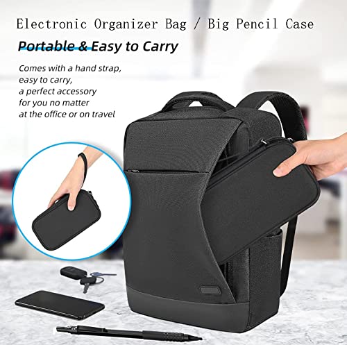 Qinntono Big Capacity Pencil Bag Pen Case, Large Pencil Pouch Handheld Pencil Bag Pen Case Pen Holder for Accessories Pouch Stationery Pouch Zipper Bag for Office Men Women Adult