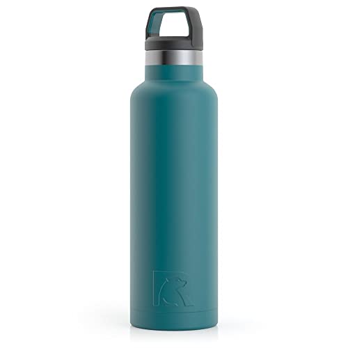 RTIC 20 oz Vacuum Insulated Water Bottle, Stainless Steel Metal, Double Wall, BPA Free, for Hot and Cold Drinks, Deep Harbor