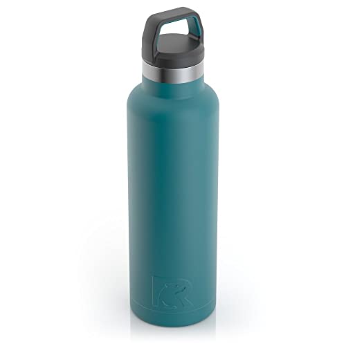 RTIC 20 oz Vacuum Insulated Water Bottle, Stainless Steel Metal, Double Wall, BPA Free, for Hot and Cold Drinks, Deep Harbor