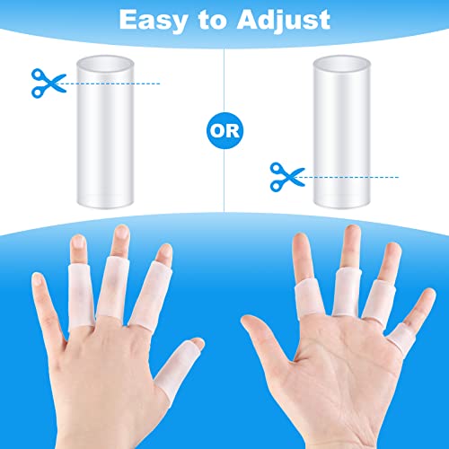 Treela 40 Pieces Gel Finger Sleeve Protectors Silicone Finger Sleeve for Thumb Trigger Finger Arthritis Silicone Finger Tubes for Preventing Bruised Cracking Hand Eczema Practising Golf