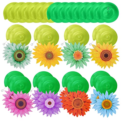 jiebor 30Pcs Spring Flower Hanging Swirl Sunflower Summer Themed Birthday Party Decorations for Shower Wedding Office Classroom Bedroom Home Ceiling Wall Party Supplies