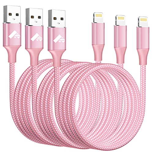 Aioneus iPhone Charger Cable 3ft 3Pack USB to Lightning Cable Nylon Braided iPhone Cord Fast Charging for iPhone 14 13 12 11 Pro Max XR XS X 8 7Plus 6 6s SE iPad