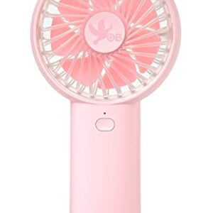 NEW! Mini Handheld Fan, USB Power Bank 5,200mAh, Small Personal Portable fan, Powerful 4 Speeds, Rechargeable Desk Fan, Eyelash Fan for Makeup, Angle adjustable, Kids Girls Women Men Indoor Outdoor Traveling. (Pink)