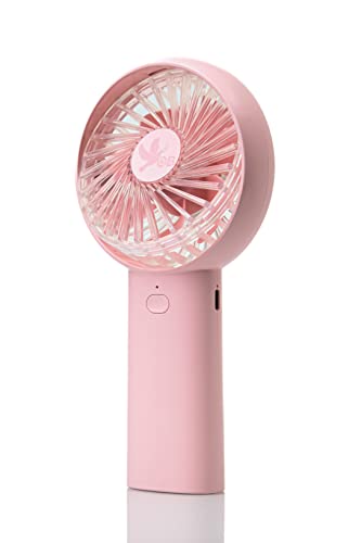 NEW! Mini Handheld Fan, USB Power Bank 5,200mAh, Small Personal Portable fan, Powerful 4 Speeds, Rechargeable Desk Fan, Eyelash Fan for Makeup, Angle adjustable, Kids Girls Women Men Indoor Outdoor Traveling. (Pink)