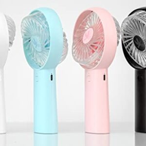 NEW! Mini Handheld Fan, USB Power Bank 5,200mAh, Small Personal Portable fan, Powerful 4 Speeds, Rechargeable Desk Fan, Eyelash Fan for Makeup, Angle adjustable, Kids Girls Women Men Indoor Outdoor Traveling. (Pink)