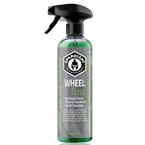 spardiant wheel & tire cleaner spray - safe on chrome coated, plastic, alloy, &stainless steel wheels - non-acid cleaner for wheels, tires, & rim finishes - alkaline formula with spearmint scent