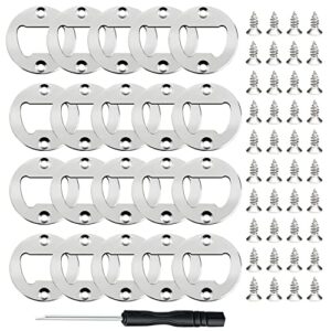 bottle opener insert - 20 sets stainless steel bottle opener inserts kit with screws screwdriver for bottle opener diy resin mould kit bottle opener hardware parts supply