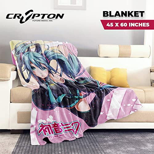 JUST FUNKY Vocaloid Fleece Blanket | 60” x 45” Inches | Featuring Hatsune Miku Blanket | Room Decor | Throw Blanket | Officially Licensed | My Figure Collection | Anime Merch | Anime Gifts