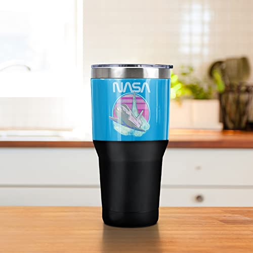 Logovision NASA Shuttle Launch Stainless Steel Tumbler 30 oz Coffee Travel Cup, Vacuum Insulated & Double Wall with Leakproof Sliding Lid | Great for Hot Drinks and Cold Beverages