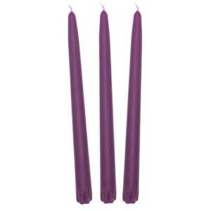 Unscented Pink, Purple, and Red Tiny Taper Lenten Candle Pack, Candlesticks for Holidays, Lent, Church Celebrations, Home Decor, and More, Set of 6, 10 Inches