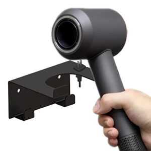 Hair Dryer Holder Wall Mounted - Hanging Blow Dryer |Blow Dryer Holder Rack for Dyson Supersonic Hair Dryer Stainless Steel , Hair Dryer Rack for Bathroom (Black)