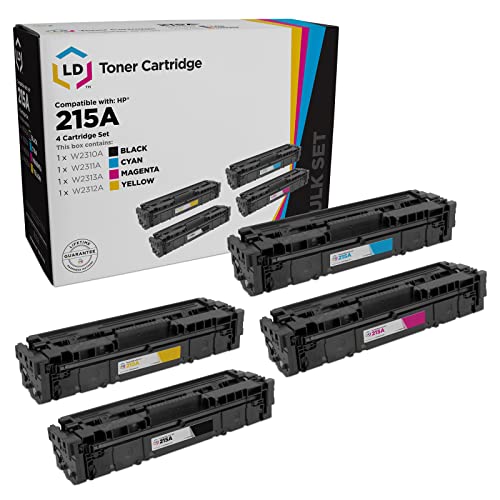 LD Products Compatible Toner Cartridge Replacements for HP 215A (W2310A Black, W2311A Cyan, W2313A Magenta, W2312A Yellow 4-Pack) for Color Laserjet MFP M183fw and Laserjet Pro MFP M182nw